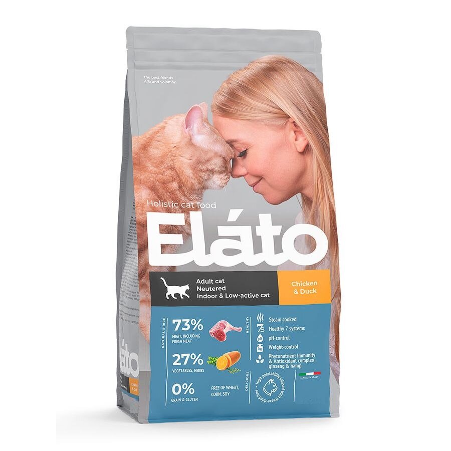 ELATO Holistic Корм для кошек стерилизованных и малоактивных Курица Утка