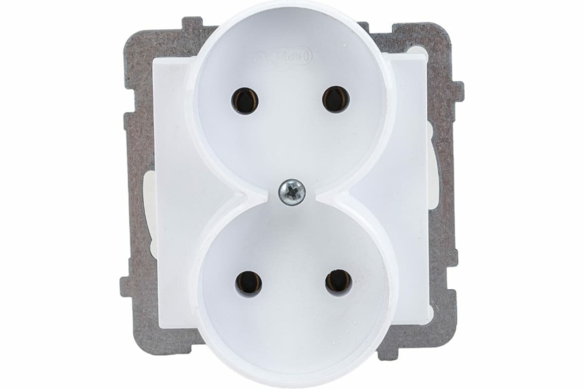 Ospel Sonata 2-я без заземлення розетка безрамкова біла GP-2RR/m/00 для дому