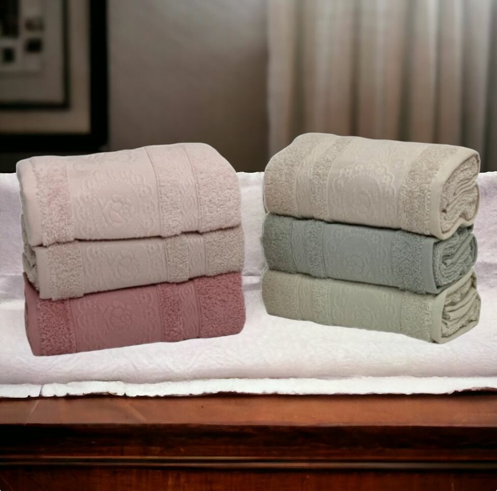 Комплект махровых полотенец VIP COTTON "SOFYA" 6 шт. 50*90 Н 3231