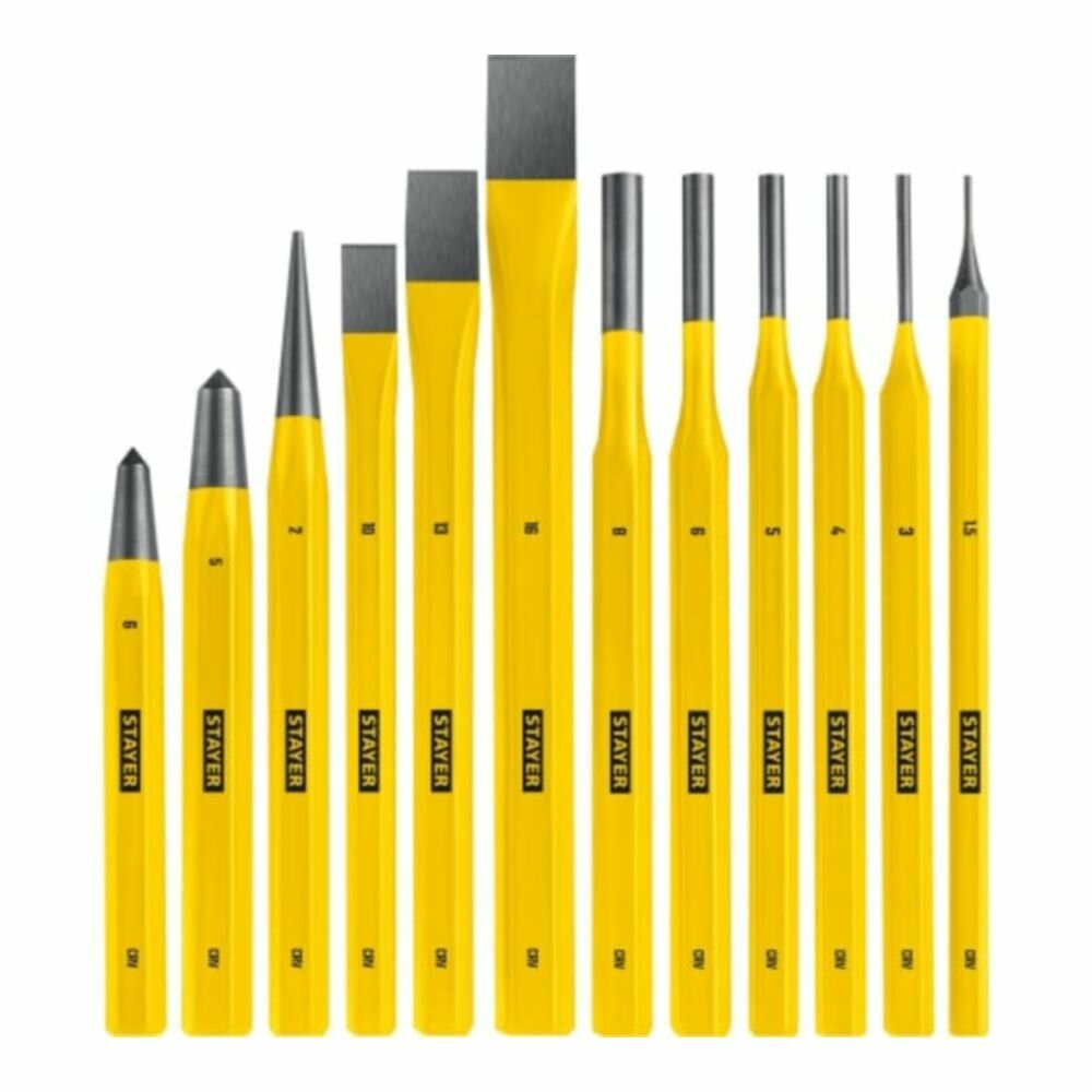 Набор зубил и кернеров Hercules 12 предметов STAYER 21077-H12