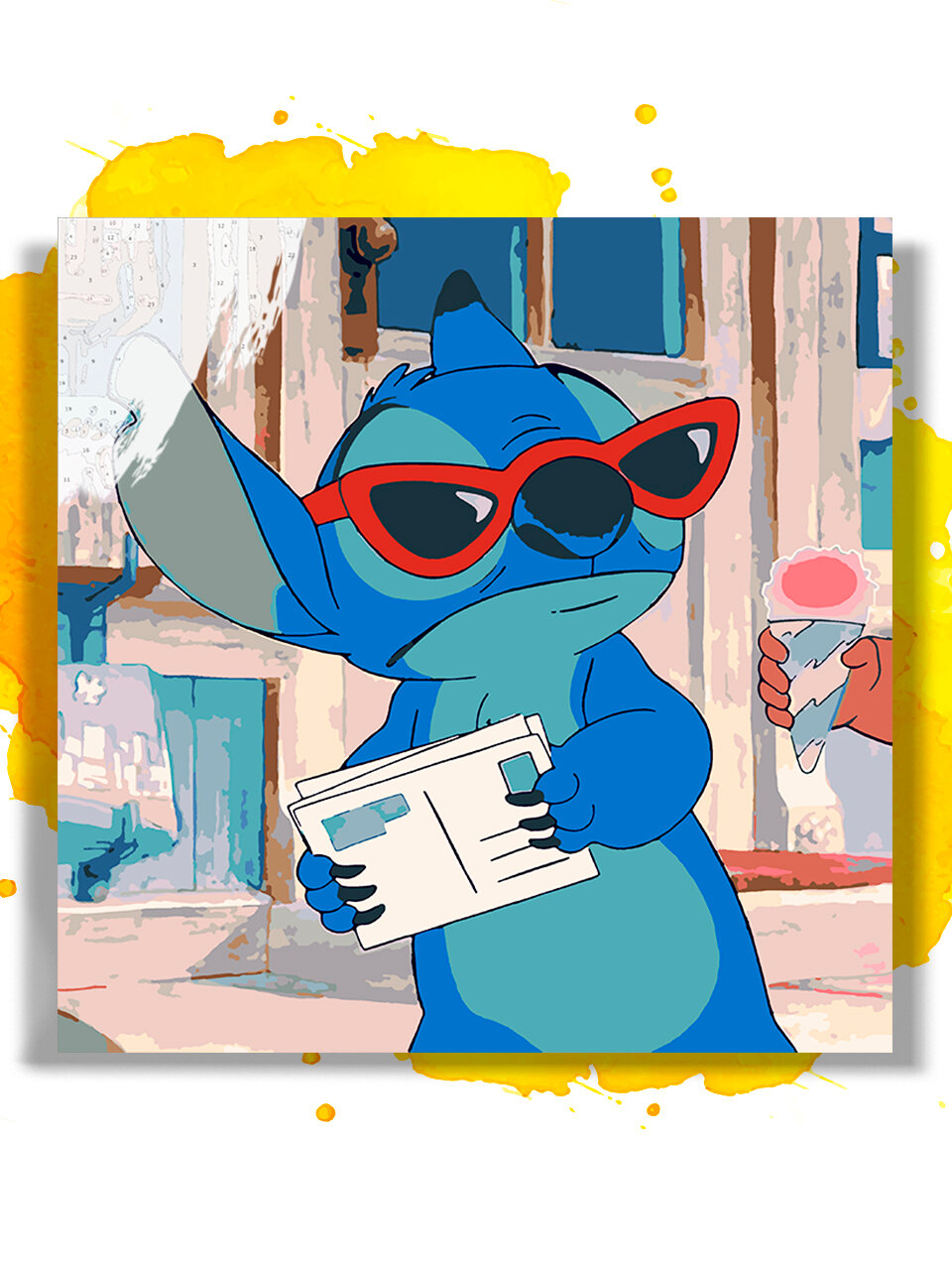 Картина по номерам на холсте Стич в очках, 40 х 40 см