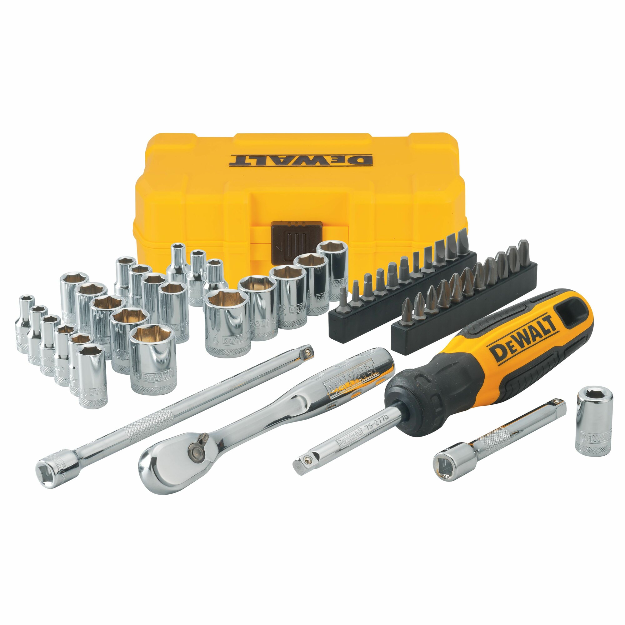 Набор оснастки Dewalt DWMT81610-0, трещотка, 22 бита, хром, 50 элементов