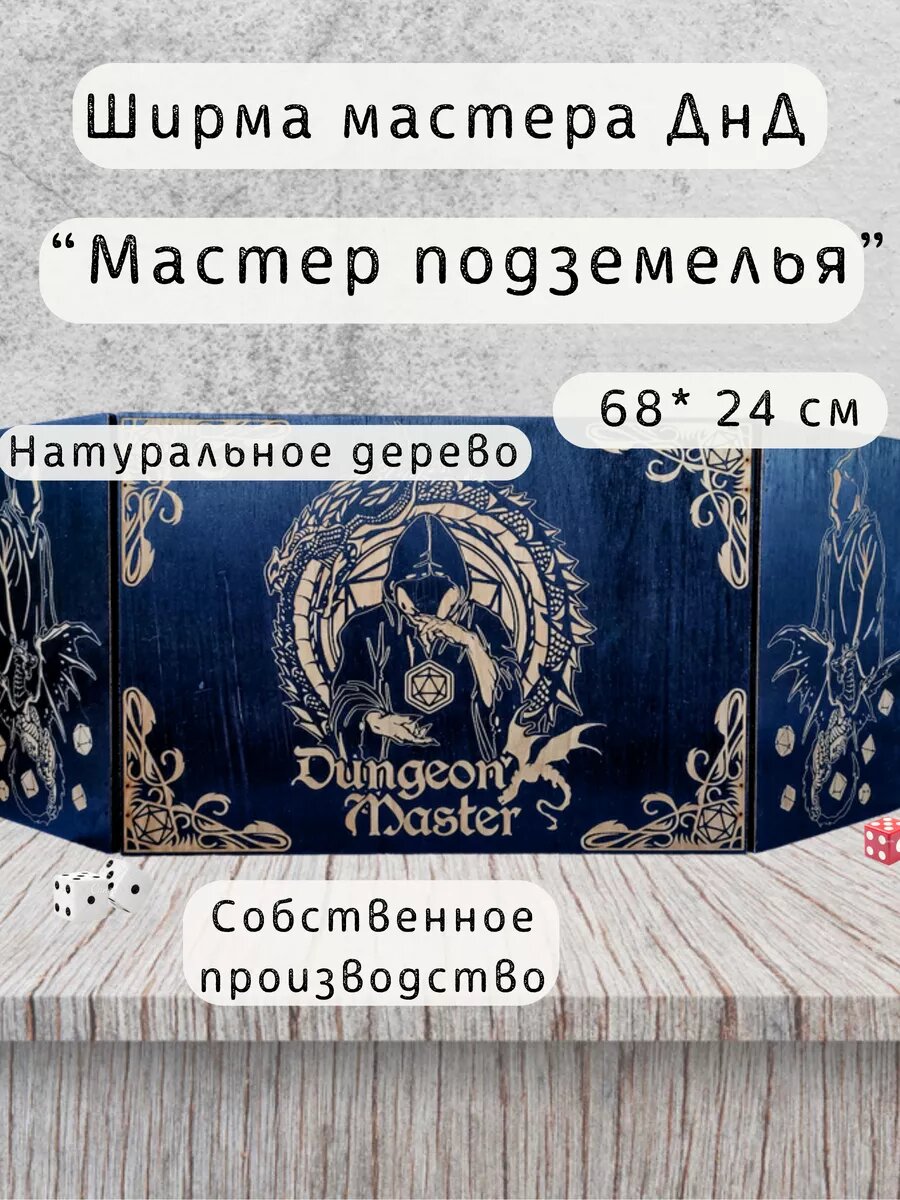 Ширма мастера ДнД 3 секции "Мастер подземелья", подарок гм