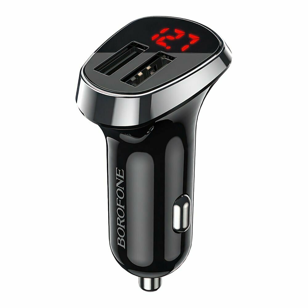 АЗУ BOROFONE BZ15 Auspicious 2xUSB, 2.4A, LED дисплей (черный)