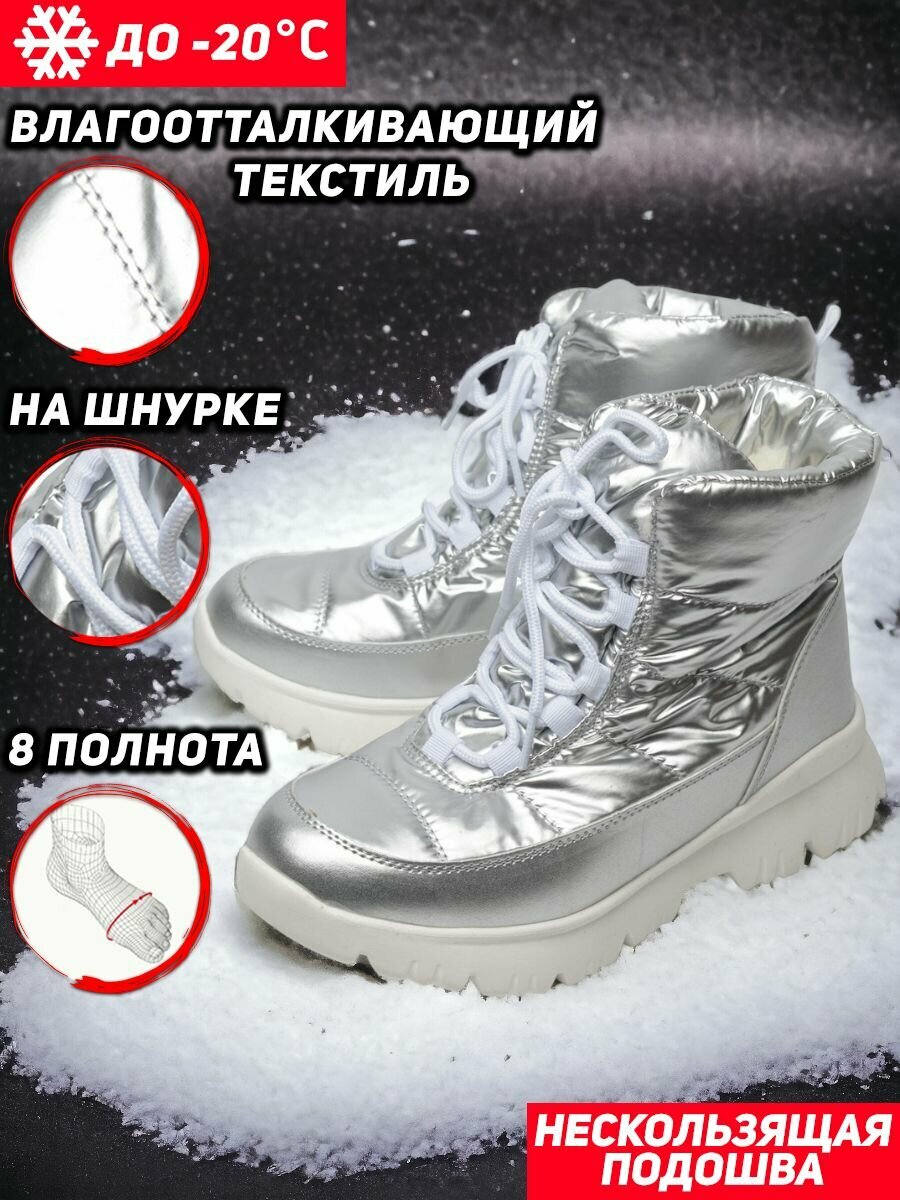 Сноубутсы серебристые