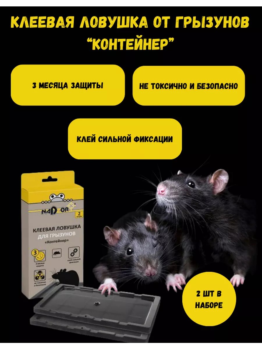 Клеевая ловушка для крыс и мышей Nadzor, термопластичный эластомер