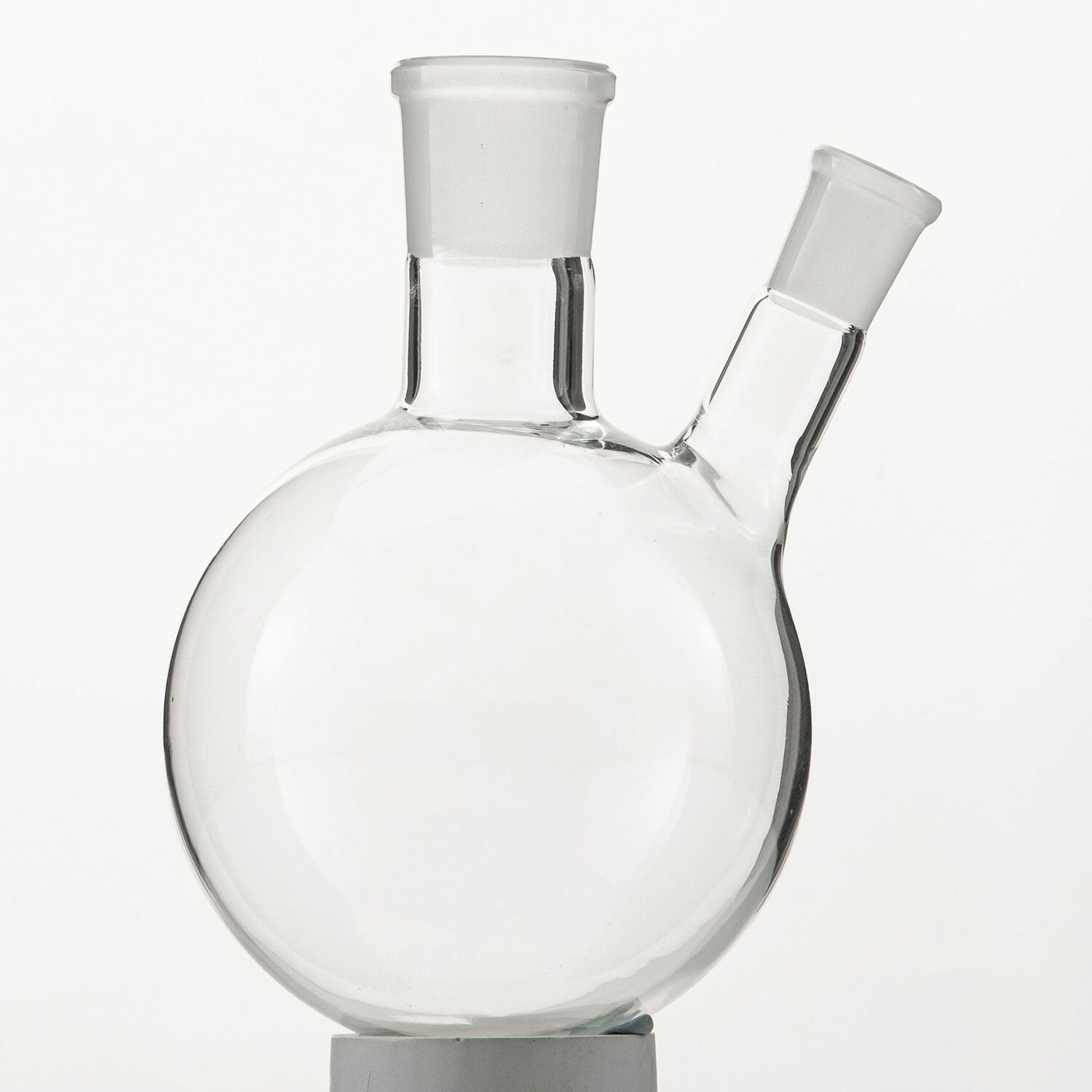 Колба 50 мл КГУ-2-1-50-14/23-14/23(круглодонная, со шлифом и двумя горловинами 14/23-14/23, термостойкая)