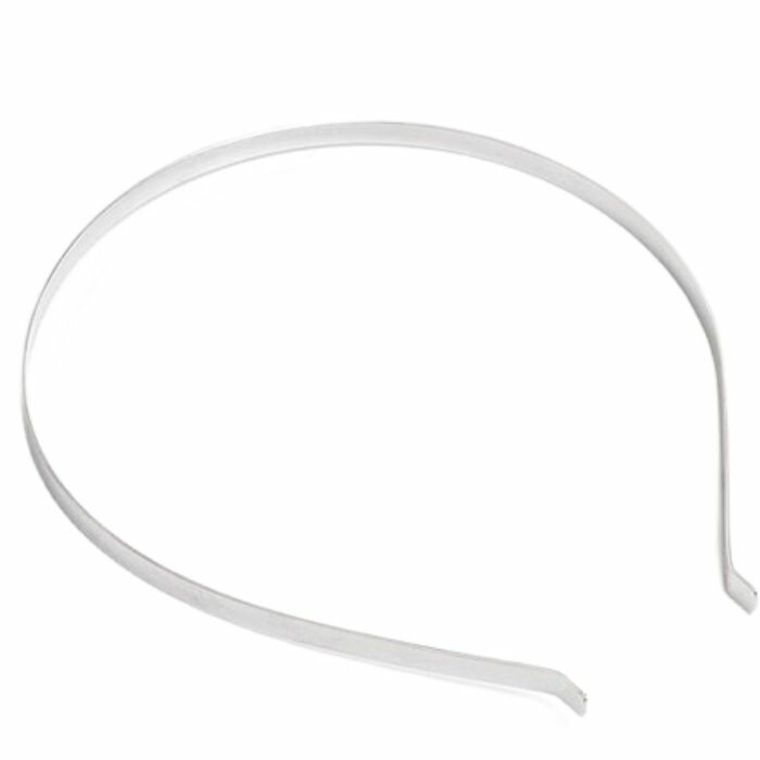 Ободок для волос Fashion Jewelry унисекс тонкий металлический серебристый аксессуар на голову/5 мм/