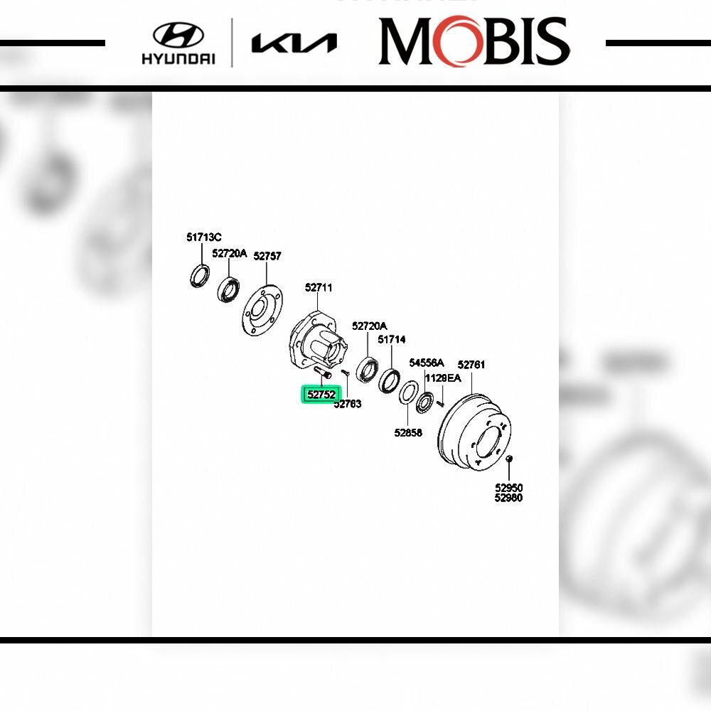 Болт 2шт. для Hyundai H-100 Porter, H100 / арт. 5275544102 / бренд MOBIS