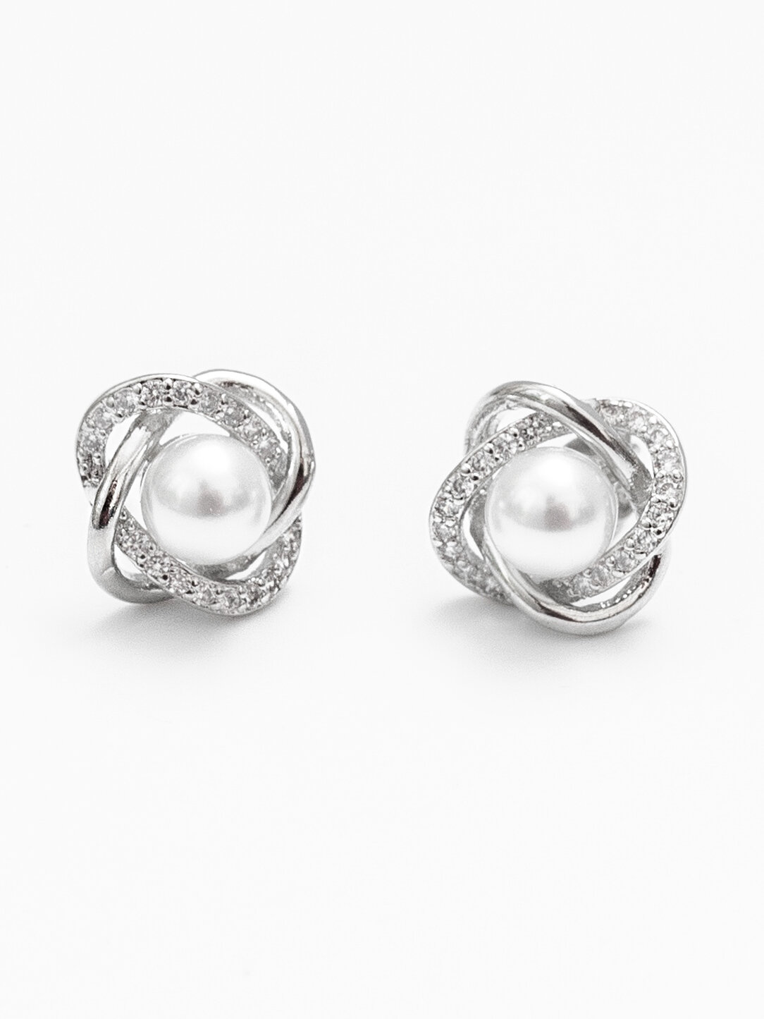 Серьги пусеты, кристаллы Swarovski