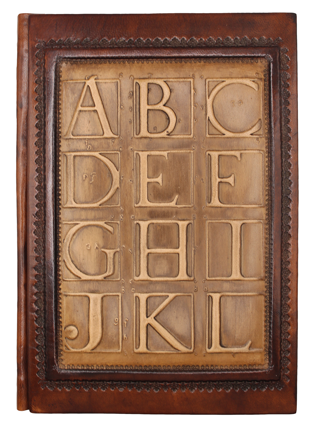 Ежедневник из натуральной кожи "ABC" 15х22 см. Темно-коричневый. Сменный блок страниц.