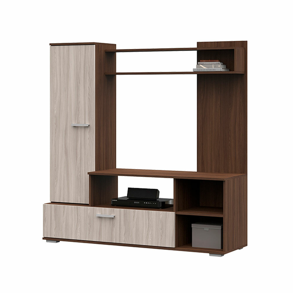 Стенка в гостиную Лима 150х152х43,6 см, цвет шимо темный/шимо светлый