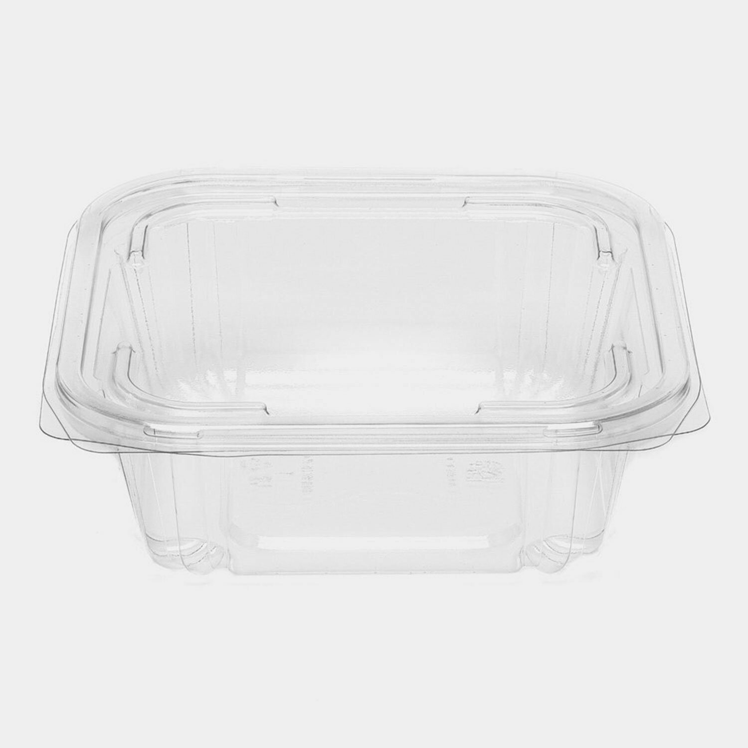 Одноразовый контейнер квадратный 750 мл С крышкой юп-рксп, комплект 300 шт, прозрачный ПЭТ, ЮУПМ6014