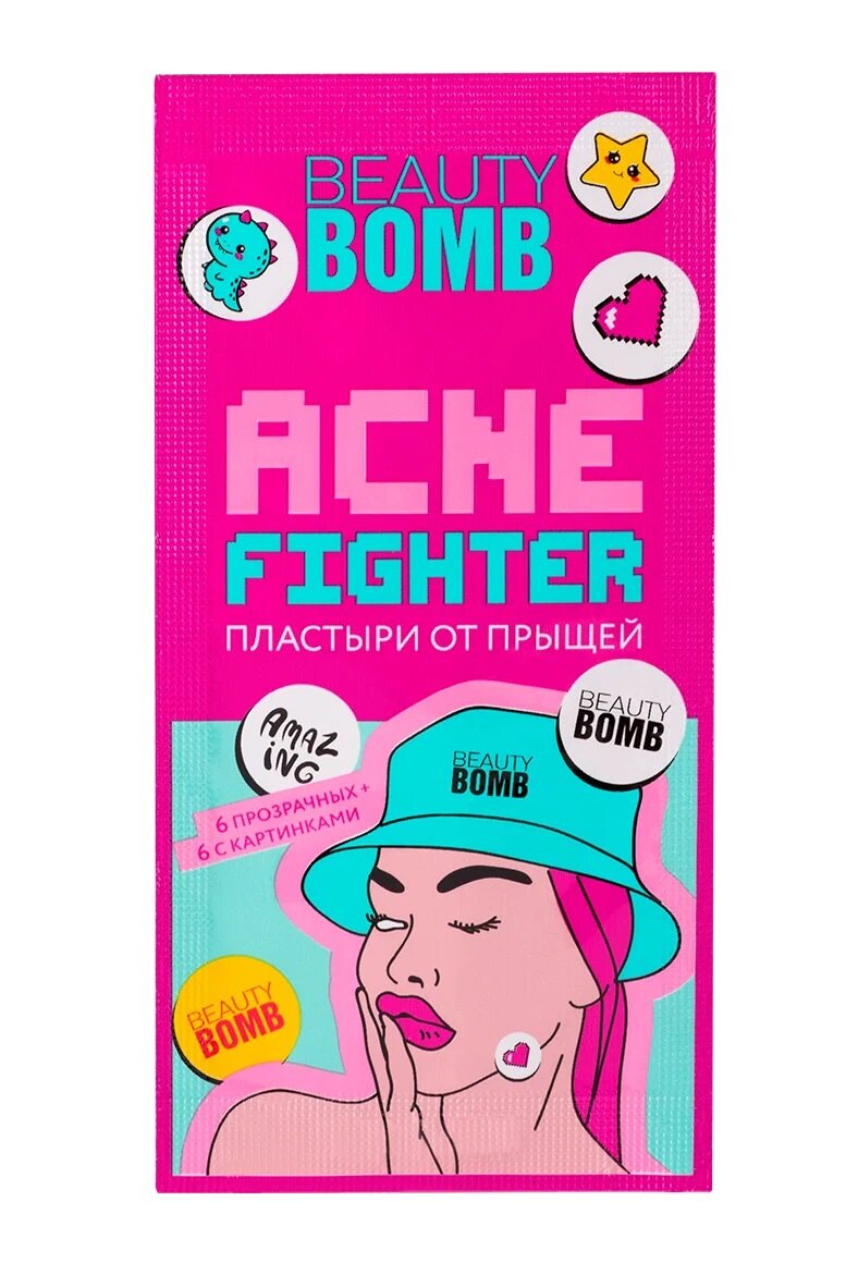 Пластыри от прыщей Beauty Bomb Acne fighter разноцветные 12шт