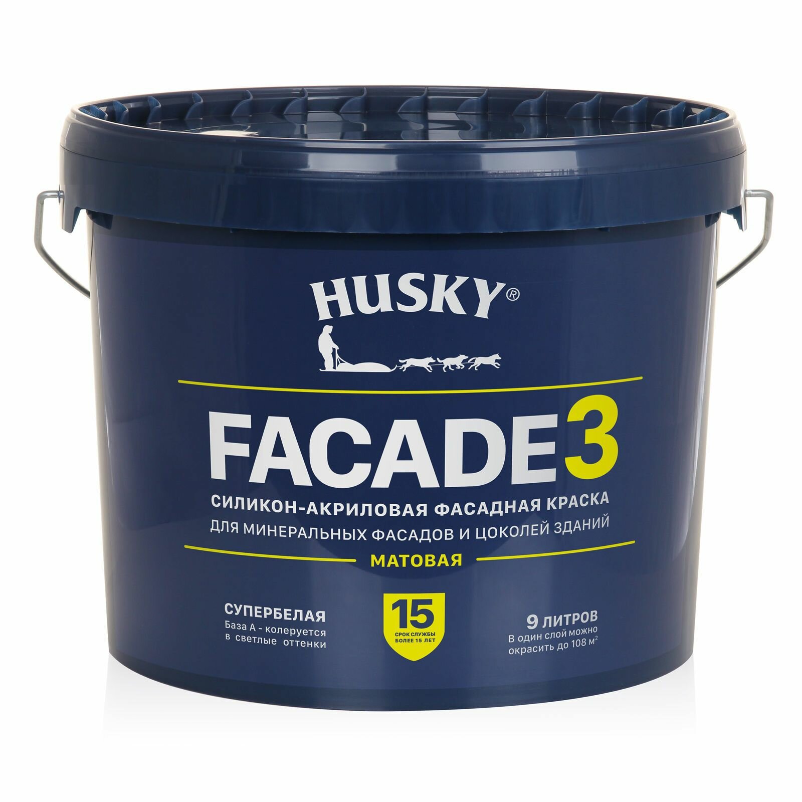 HUSKY FACADE 3 Силикон-акриловая фасадная краска (9л) База А