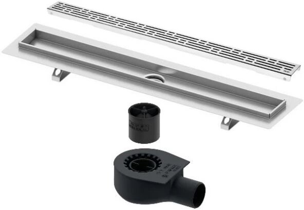 Душевой трап (лоток) Tece TECEdrainline basic 600900 + 650000 + 660016 + 600910 84,3 см, с решеткой, перфорированный, хром