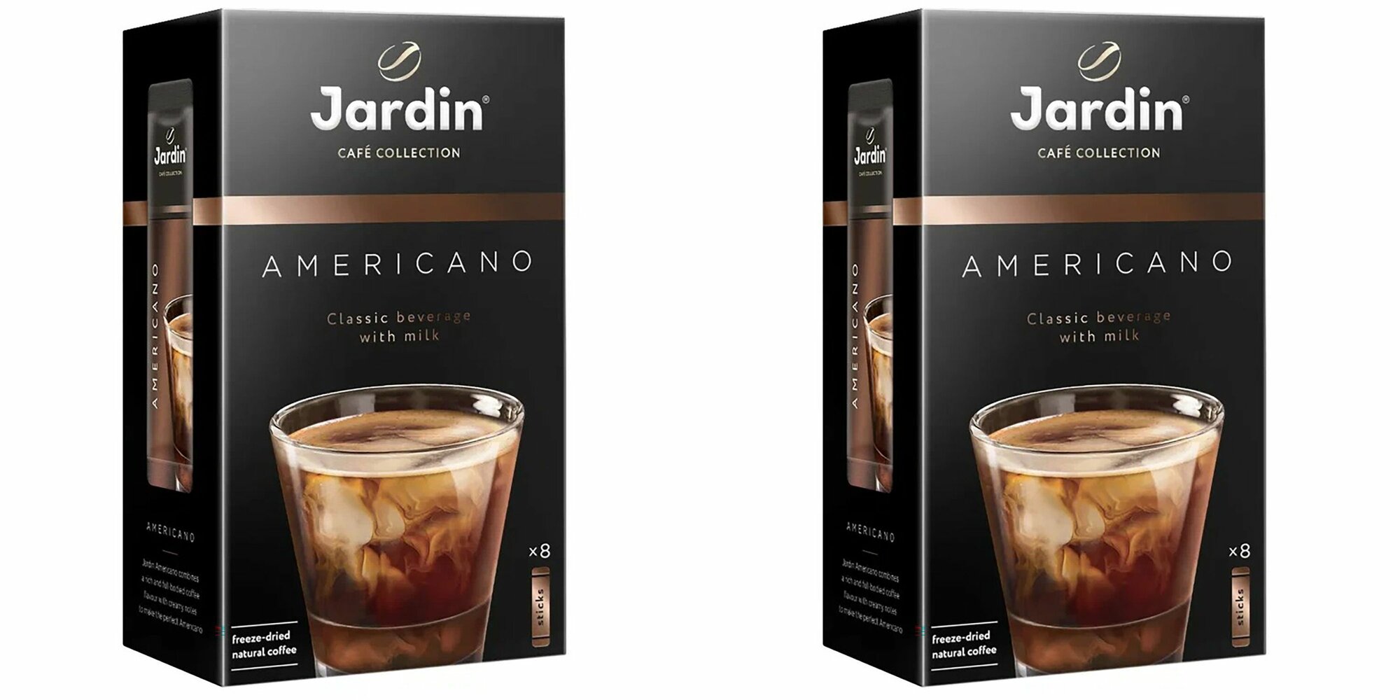 Jardin Кофе 3 в 1 американо, растворимый, 18 г х 8 пак, 2 уп.