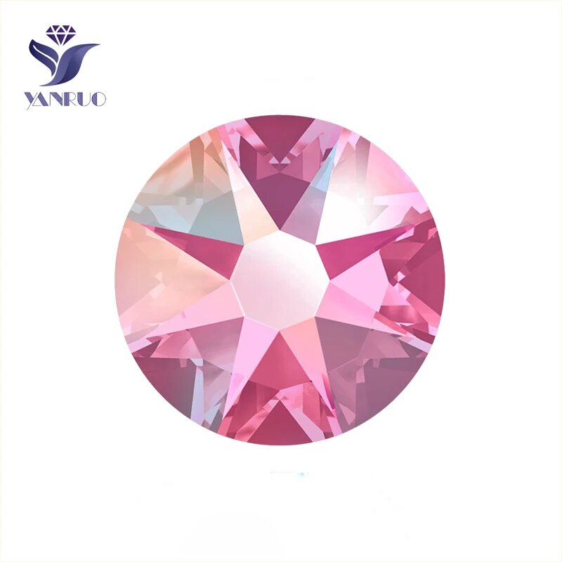 YANRUO 2088 стеклянные стразы без горячей фиксации Фиолетовый, SS20 1440Pcs, Rose AB