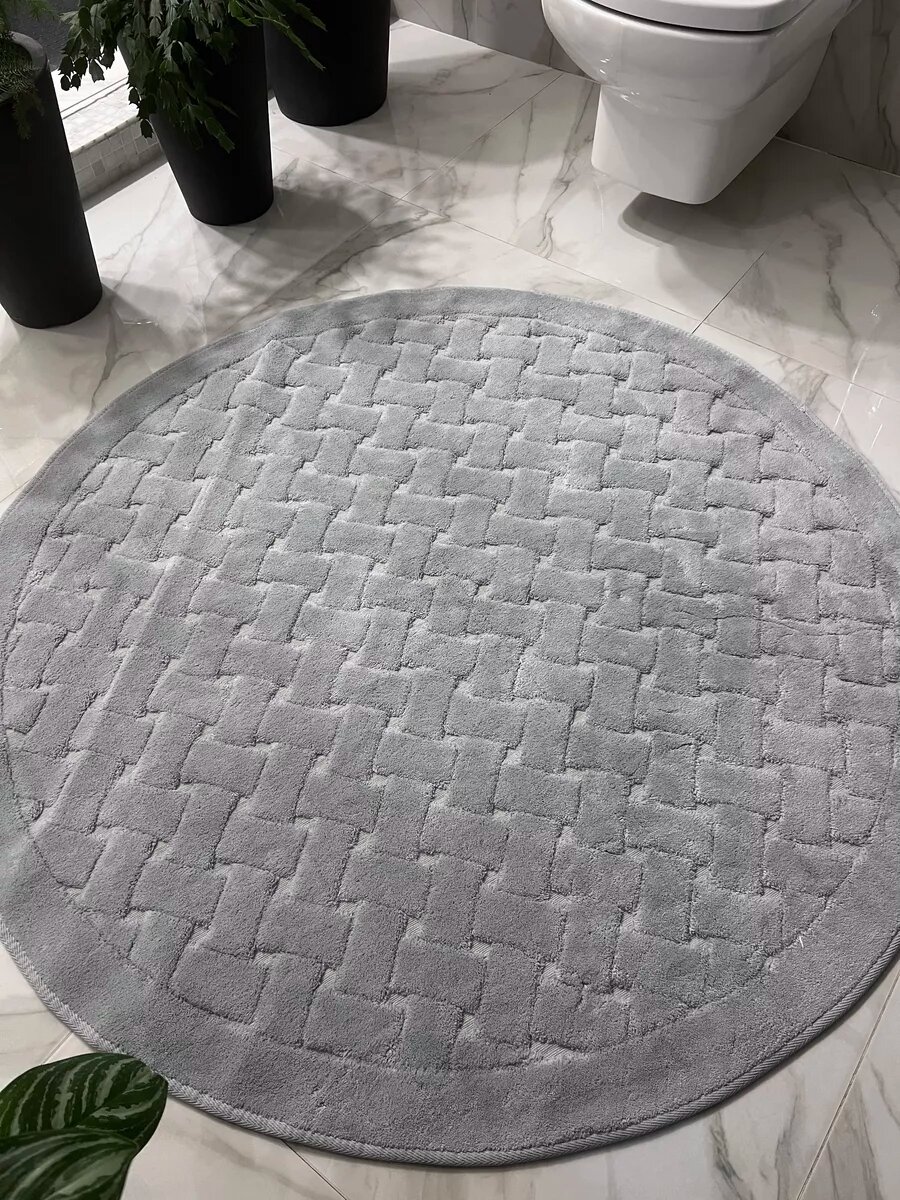 Коврик Natali's Carpets на пол для ванной и туалета круглый 80х80 см Турция