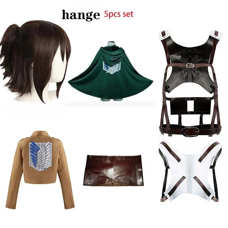 Костюмы для косплея Attack on Titan HOMCHEE TRENDS COS XL, hange 5PCS