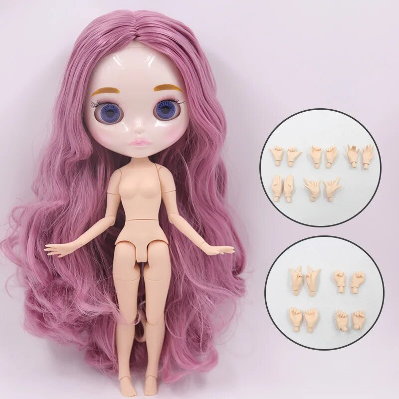 Кукла Blyth 1/6, сиреневый цвет, carved lips glossy