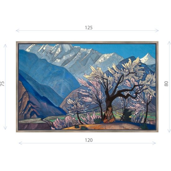 Картина Декор Депо Николая Рериха Весна в Кулу. Кришна Матовый холст в раме 80х125 см