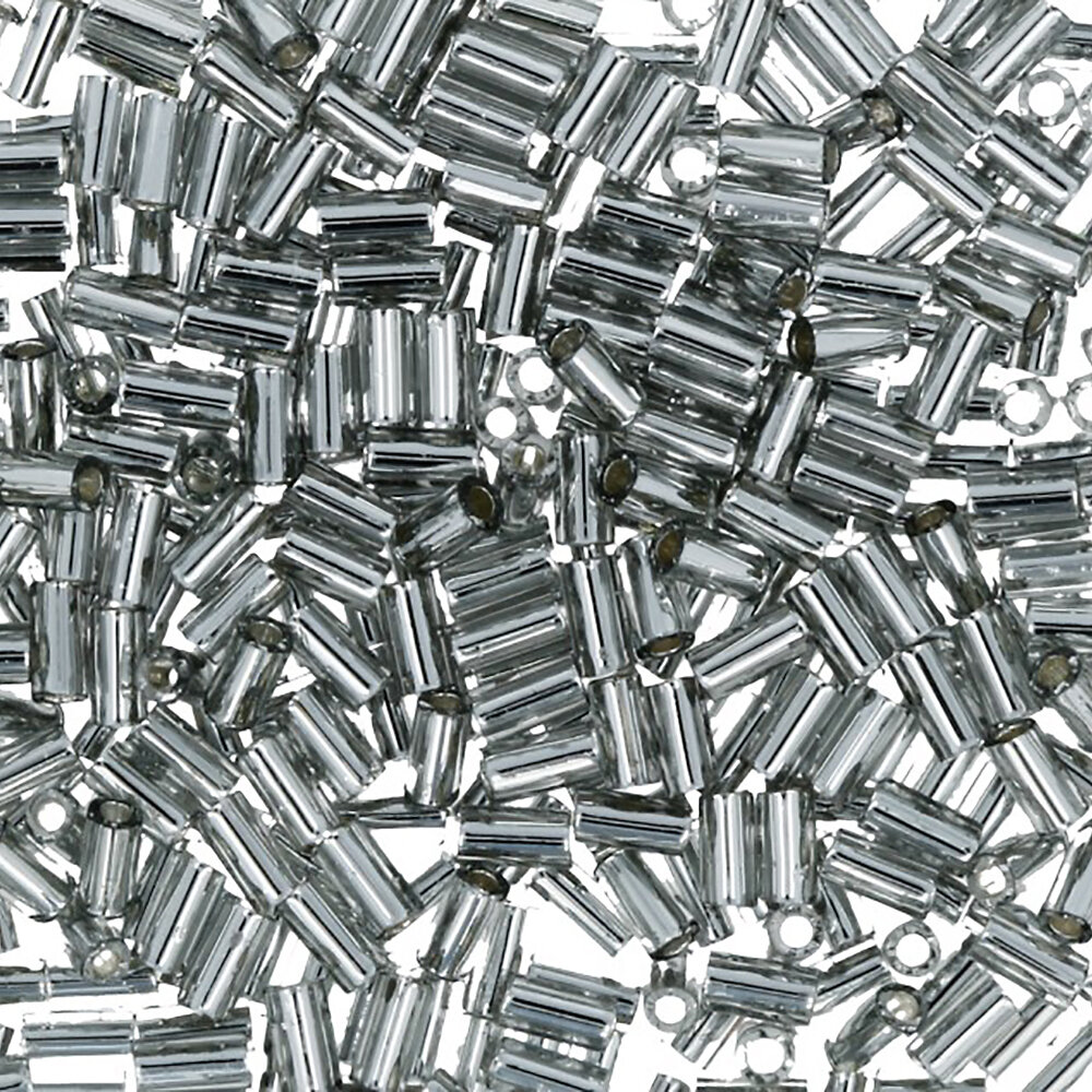 Бисер Япония "TOHO" BUGLE №3 3 мм 5 х 5 г №0029 т. серебристый