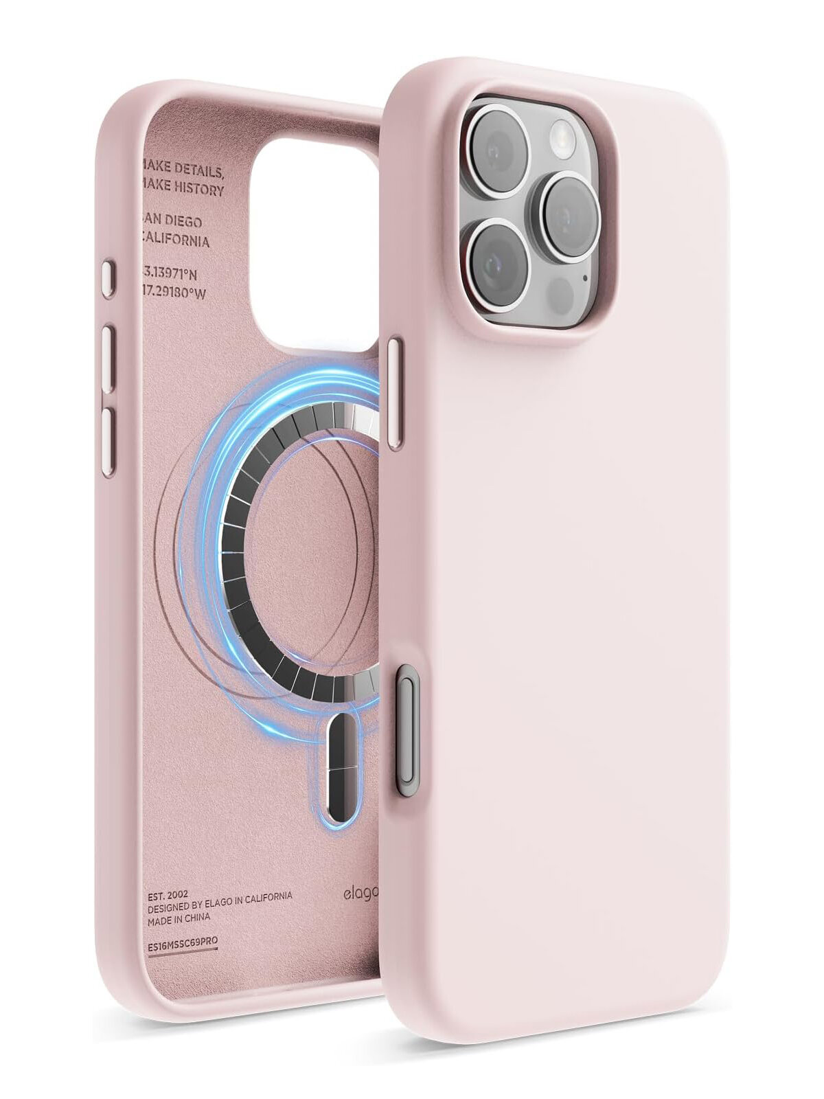 Elago для iPhone 16 Pro Max чехол Soft silicone (Liquid) Lovely Pink (MagSafe)