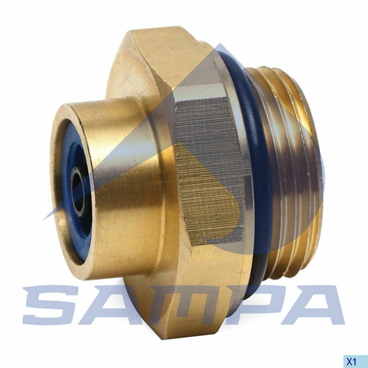 Фитинг D8 на М22х1,5 автоматический прямой латунь 096.2115 SAMPA