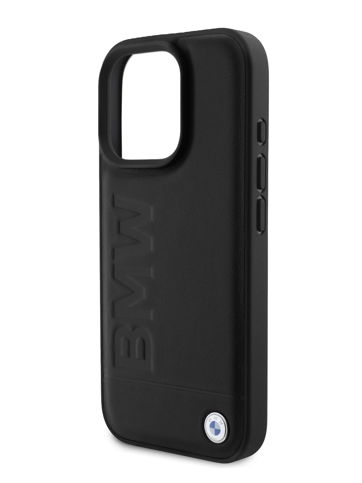 BMW для iPhone 16 Pro чехол Signature Leather Logo imprint Metal logo Hard Black