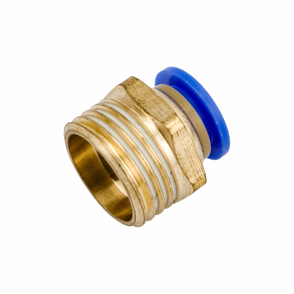 Фитинг цанговый прямой металлический 10 мм, внешняя резьба 1/2" Pegas pneumatic 5207