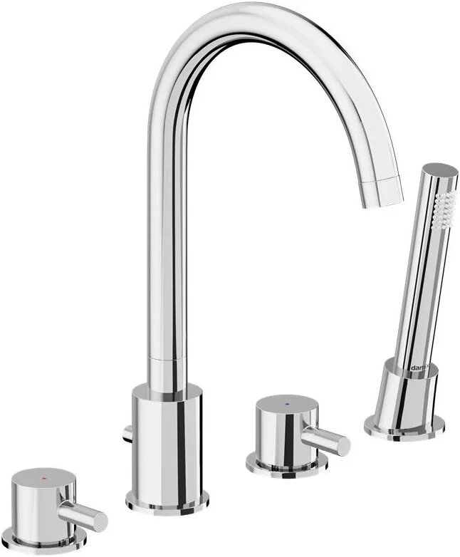 Смеситель на борт ванны Damixa Scandinavian Pure 360400000 с душевым гарнитуром, хром