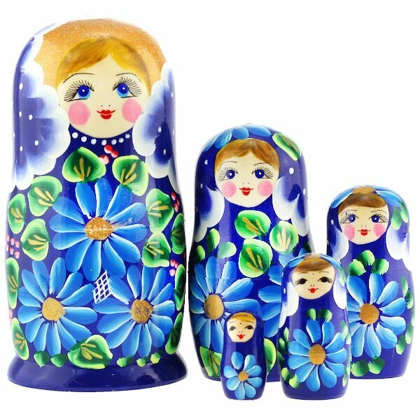 Матрёшка деревянная 5 мест 19 см сувенир Ажна