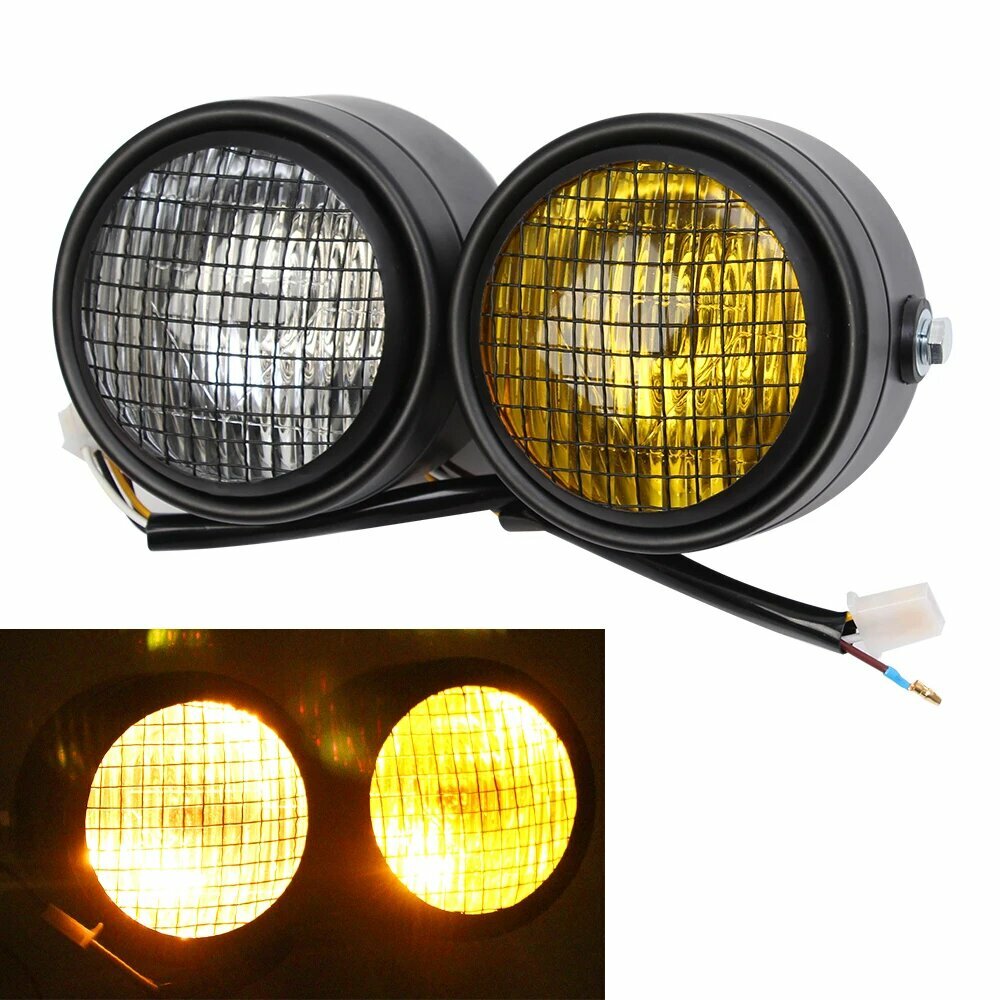 Мотоциклетная двойная фара для Harley, BMW, Yamaha, Honda, Bobber