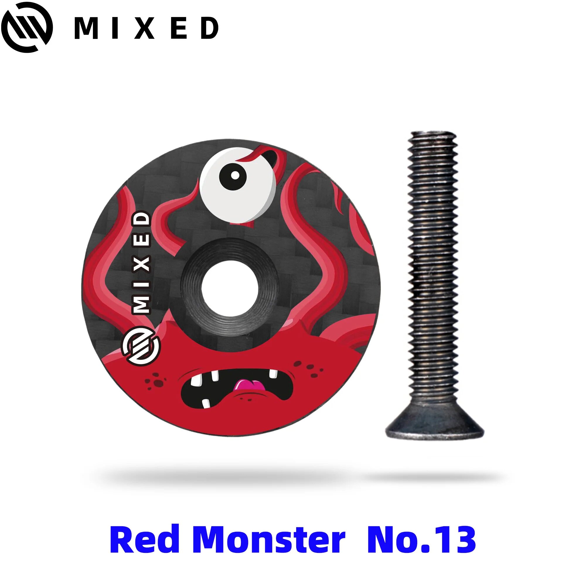 Крышка выноса руля из углеродного волокна для велосипеда Красный, No.13