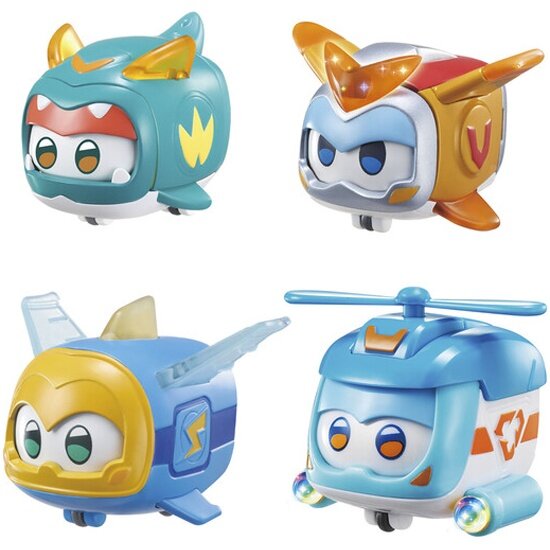 Фигурки Super Wings EU770492 мини питомцев Шайн, Голден бой, Джеров, Тино