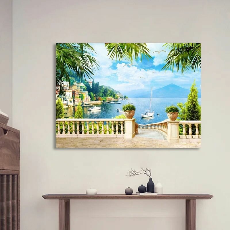 Картина ВсеКартины. тут "Италия, вид с балкона", печать, холст, дерево, 60x80 см