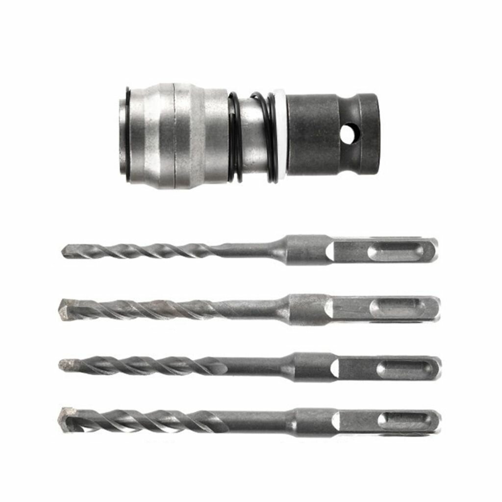 Оснастка для инструментов, Переходник для электрического ключа на пневматический молоток - 4 сверла и переходника, 1 комплект