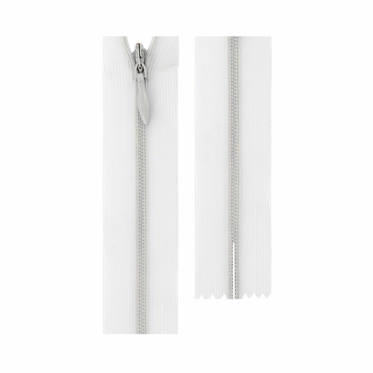 Молния 10 шт спираль н/р потайная тип 3 "Gamma" G010S 30 см на сетчатой тесьме пластик №329 серебристо-серый