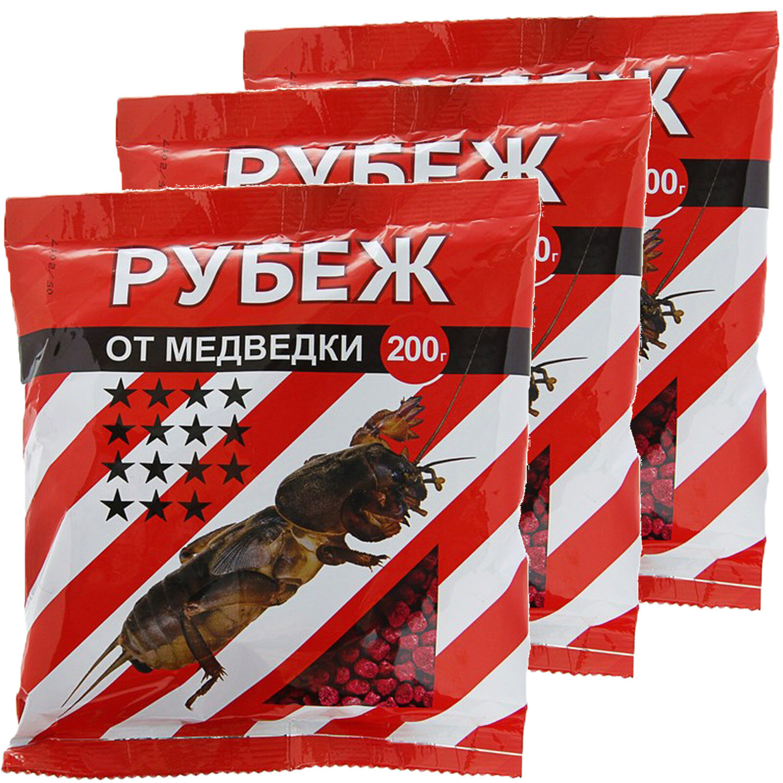 Рубеж, средство для защиты растений от медведки и проволочника, 200 г х 3 шт