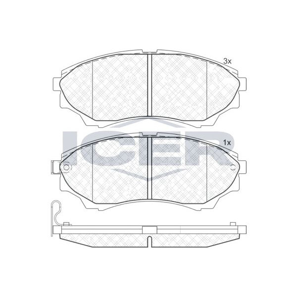 Колодки тормозные к-т для автомобиля Mazda Ford Ranger, ICER 181822 (1 шт.)