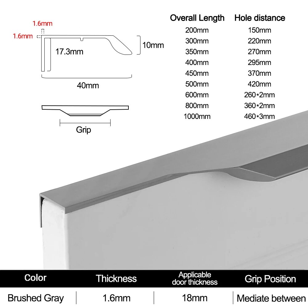 Скрытые ручки, длинные ручки для кухонного шкафа, ручки для ящиков из алюминиевого сплава, дверные ручки для шкафа, ручки для мебели