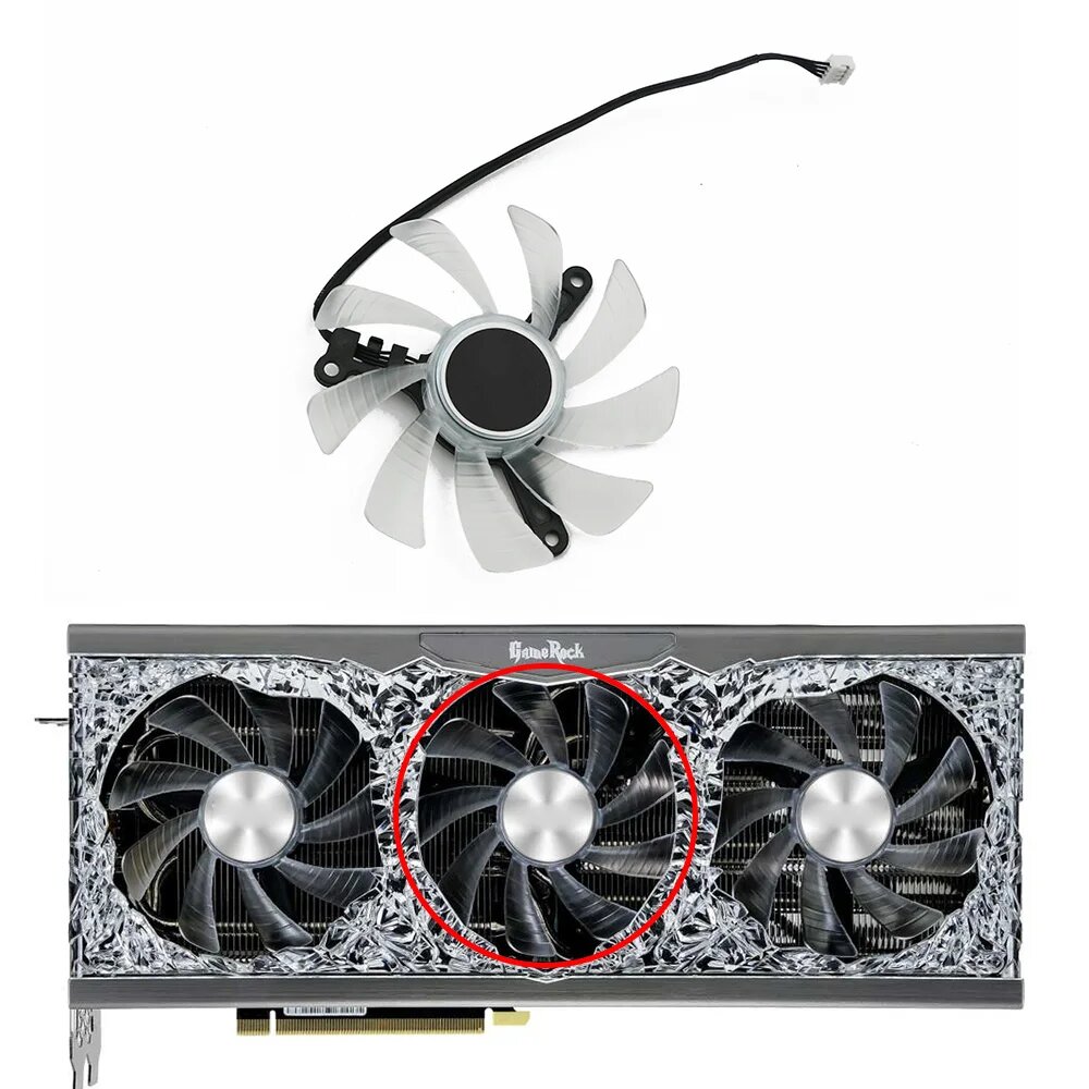 Видеокарта Palit RTX 3080/3090/3070/3090 Ti/3070 Ti GameRock вентилятор B-Fan