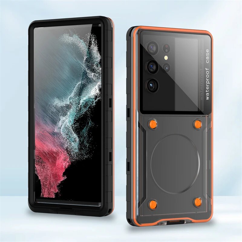 Водонепроницаемый чехол Huawei Nova Y91, черный/оранжевый