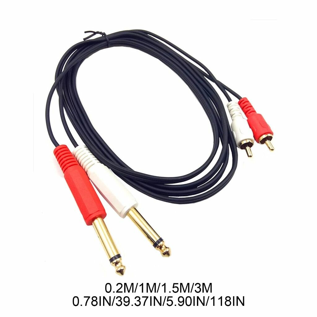 USB-концентратор,2RCA на 2*6.35mm мужских стерео - 1.5м