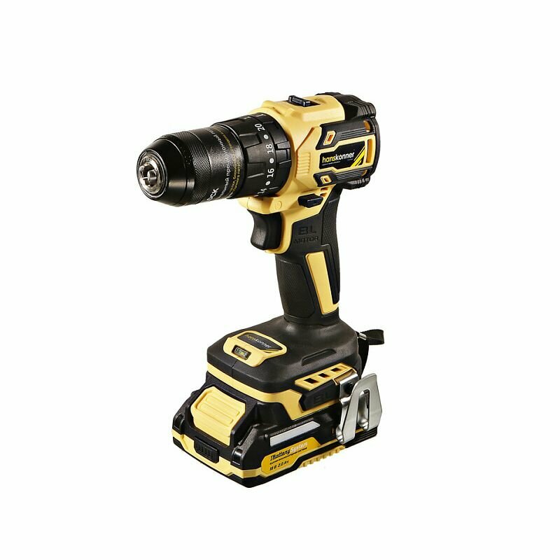 Шуруповерт ударный Hanskonner HCD2065BLIC, 1BatterySystem Регулировка оборотов - Есть Тип инструмента - Аккумуляторный Реверс - Есть