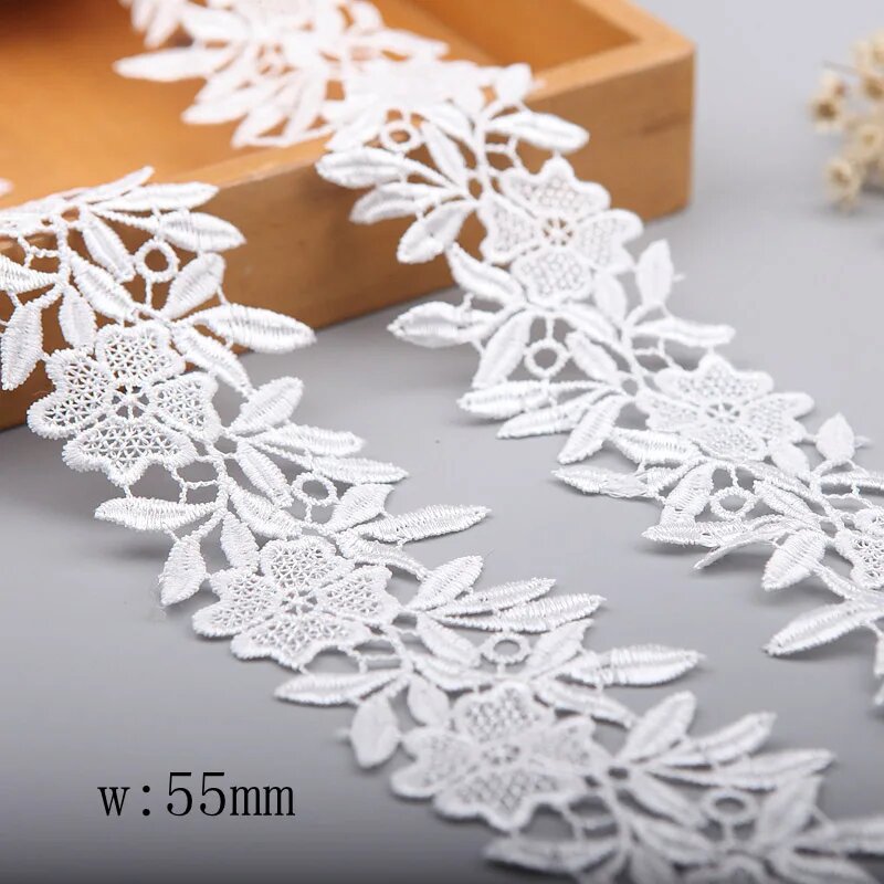 Кружевная лента MHSN белая 3-10см 2 ярда Белый, 19527-857