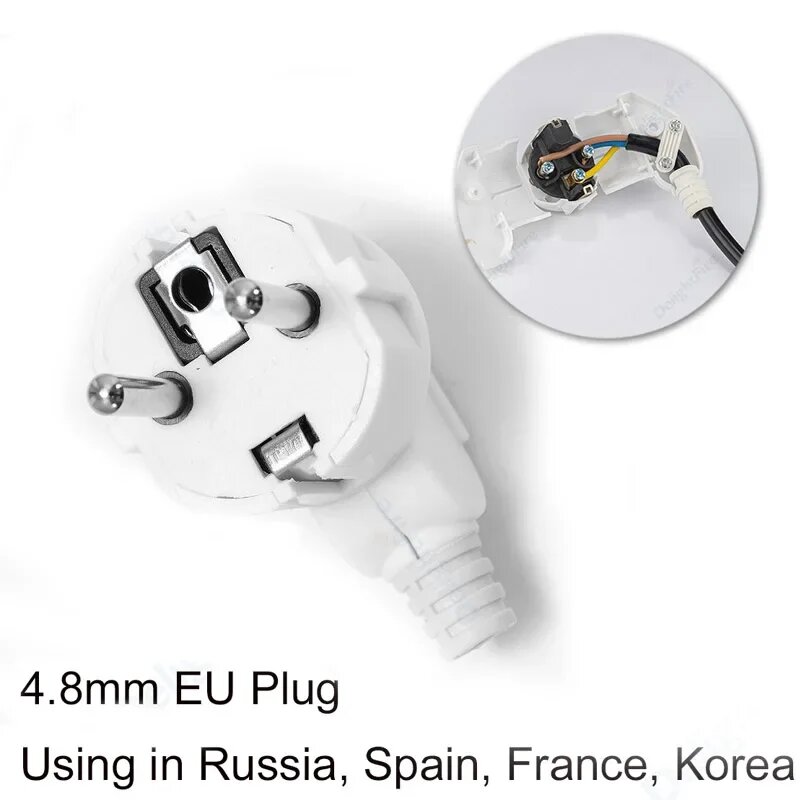 Европейский адаптер DelightFire EU Plug-White 4.8mm