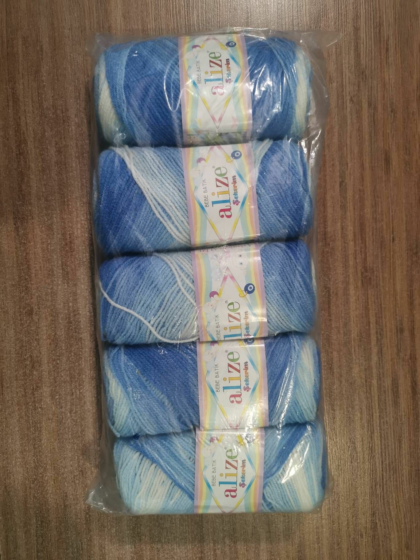 Пряжа Шекерим батик (Sekerim batik) упаковка 5 мотков 100 г. 320 м. 100% акрил цвет 3481