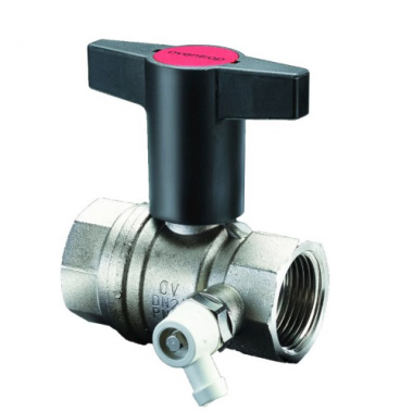 Oventrop Кран шаровый Optibal Ду 25, В-В, удл. ручка, со сливом